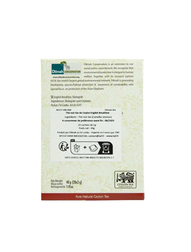 Thé noir Ceylan Prince de Kandy - Boîte 20 sachets | DILMAH